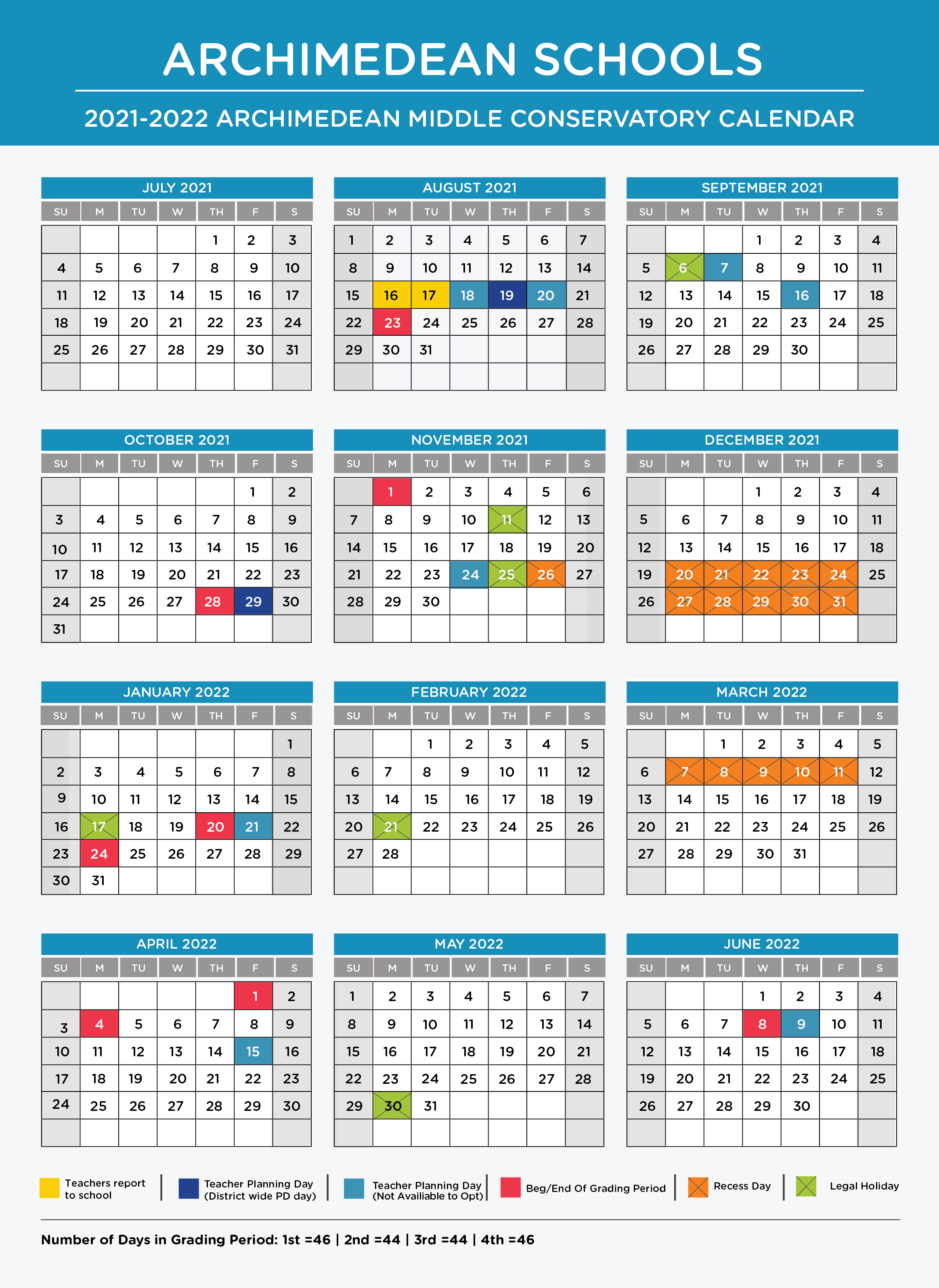 Calendar of Events - Archimedean Schools